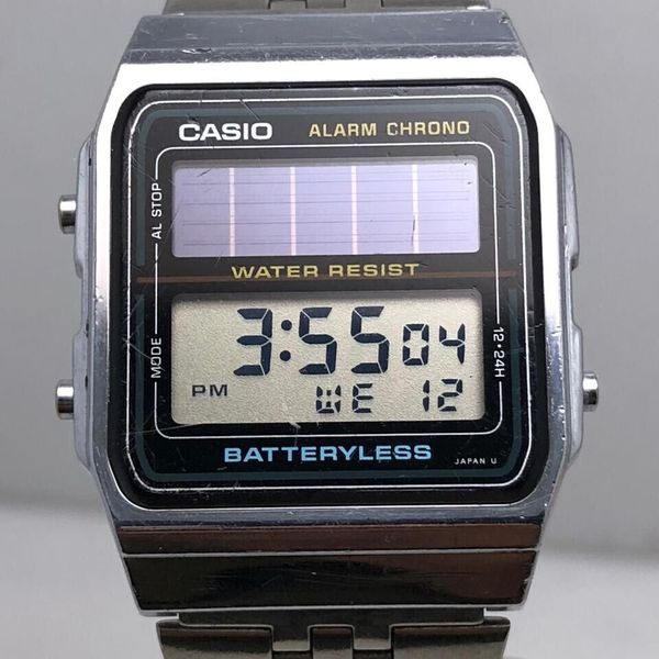 Vintage Casio 668 AL-180 Alarm Chrono Batteryless Digital Men's ...
