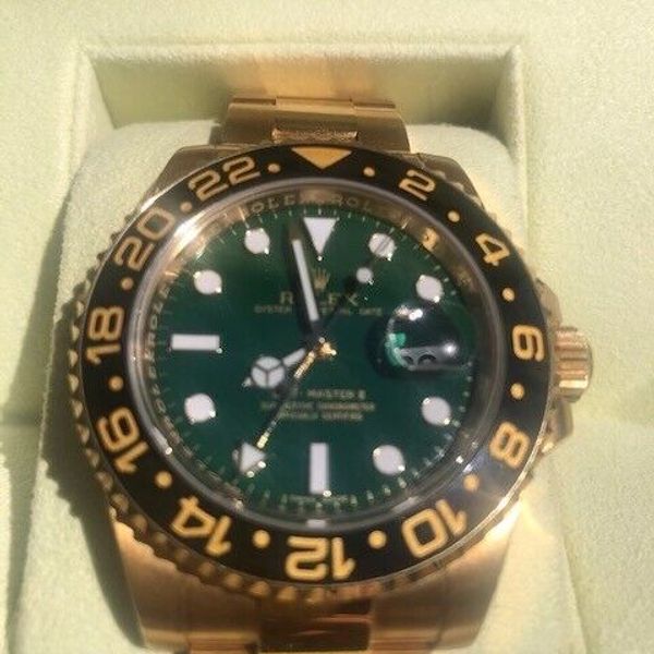 Rolex Submariner GMT-Master II 116718 Gold 18k Green Face Black Bezel ...
