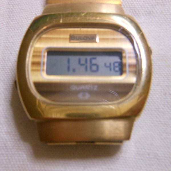 Vintage Bulova LCD digital Watch Swiss N7 1977 All Original ...