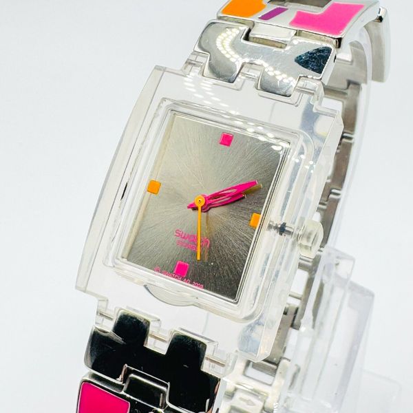 SWATCH Hot Batik Orange SUBK146G Wrist Watch Swiss Made Stainless Steel ...