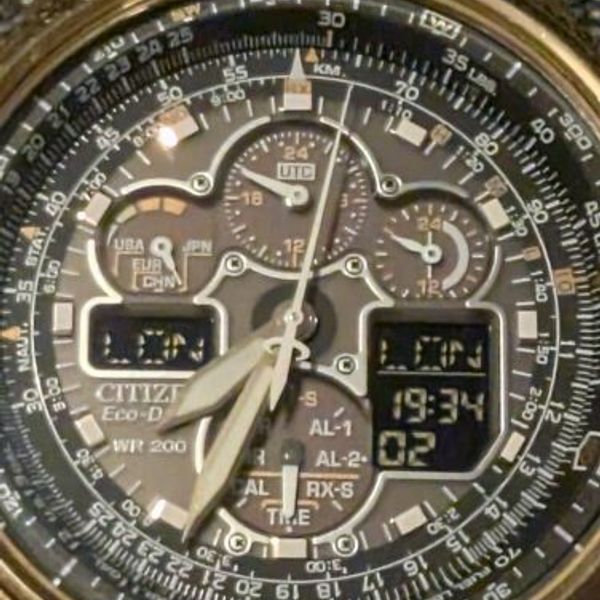 CITIZEN ECO DRIVE PROMASTER NAVIHAWK AT WATCH IN GOLD VGC | WatchCharts ...