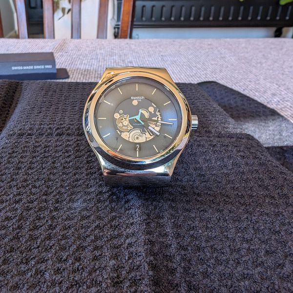 Swatch Sistem 51 Mechanical watch w/blue dial & band / box & papers ...