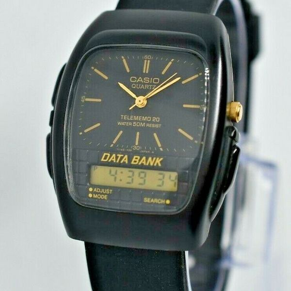 Vintage Casio Telememo 20 Data Bank Ana-Digi Watch, Black, AB-30W Module 344 | WatchCharts ...