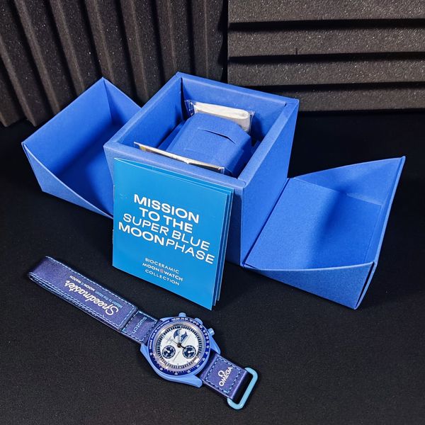 Swatch Moonswatch Mission To The Super Blue Moonphase Watch With Box ...
