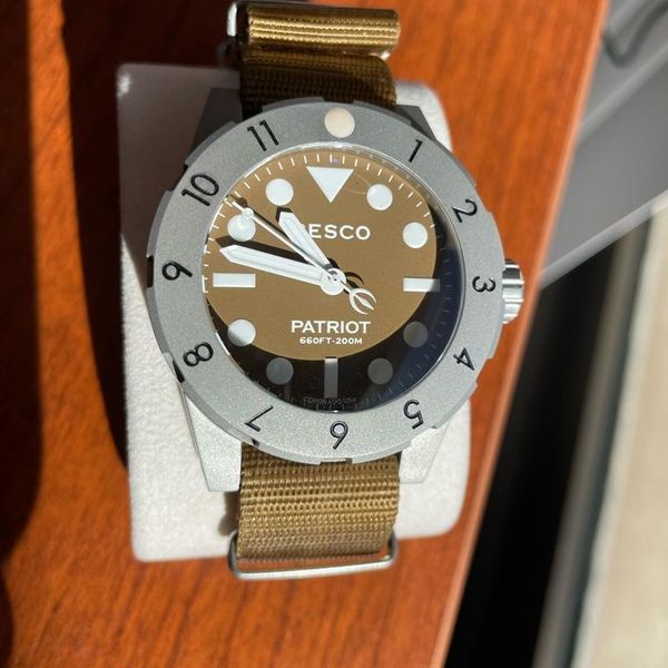 Rare- Resco Brown Dial Blasted Patriot -Mint | WatchCharts