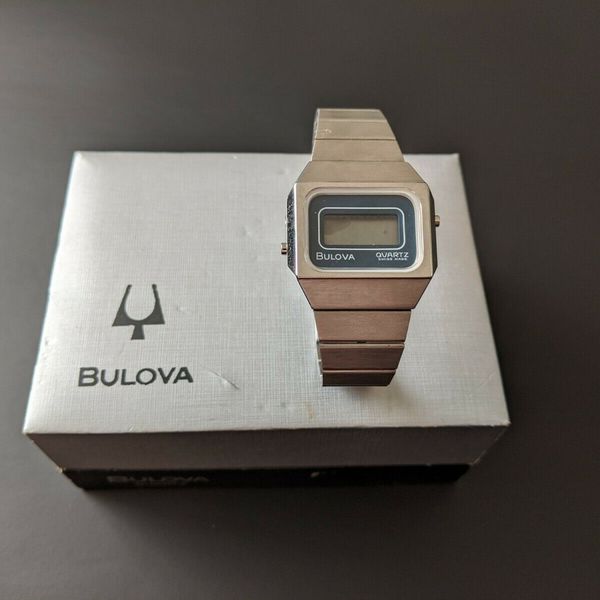 Vintage Bulova Digital Watch Swiss Made With Box | WatchCharts Marketplace