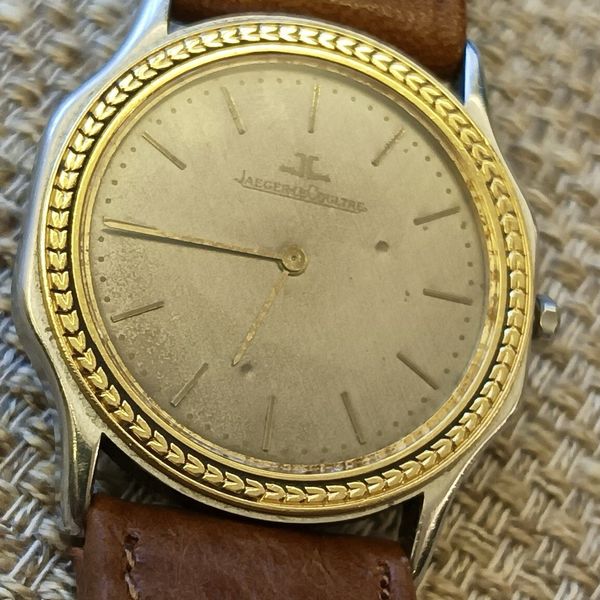 â RARE Jaeger-LeCoultre Quartz Watch 18K Gold Bezel Gray Patina Dial ...