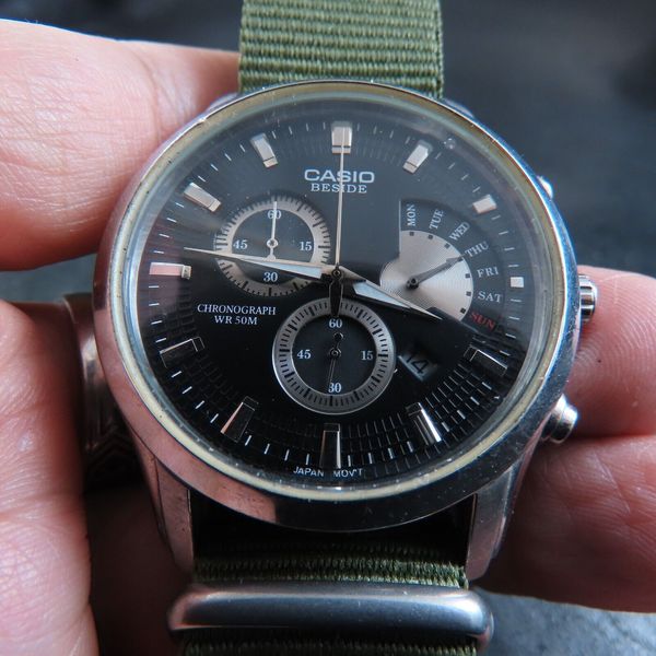 BEM-501 Casio Beside Chronograph Daydate Quartz Men Watch | WatchCharts ...