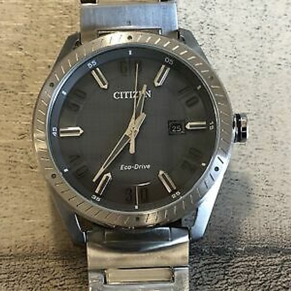 Citizen Eco-Drive E111-S110297 Mens St. Steel Solar Powered Quartz ...