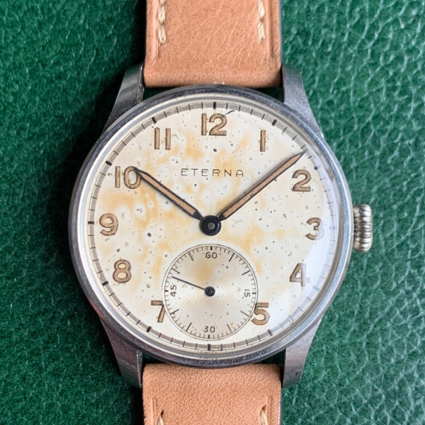 1950 Eterna Cal. 852T Military Style Luminous Dial Stainless Steel ...