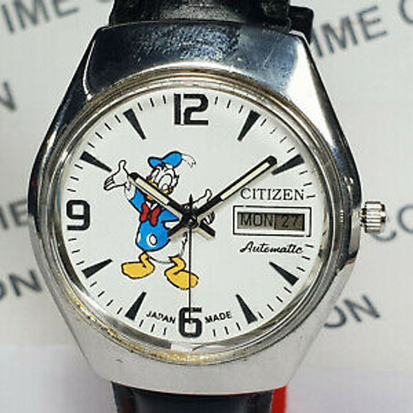 Vintage Citizen Donald Duck Dial Movement Automatic Mens Wrist Watch ...