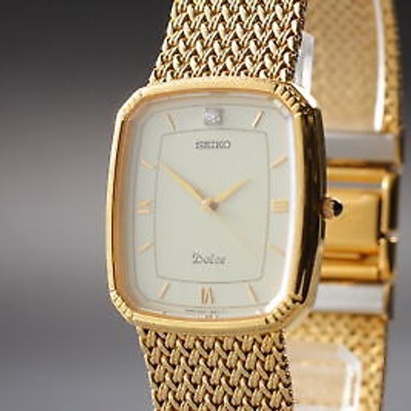 [Near MINT] Seiko Dolce 5E31-5A90 Daimond Gold Quartz Mens Vintage Watch JAPAN | WatchCharts ...