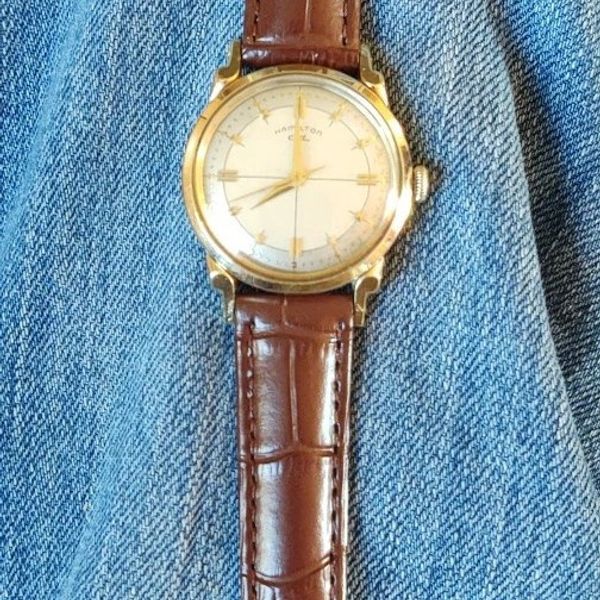 Hamilton 14K SOLID Yellow Gold â cldâ circa 1950â s | WatchCharts ...