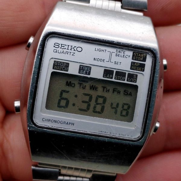 SEIKO VINTAGE YEARS 80 ORIGINAL QUARTZ A129-5000 JAPAN STAINLESS STEEL ...