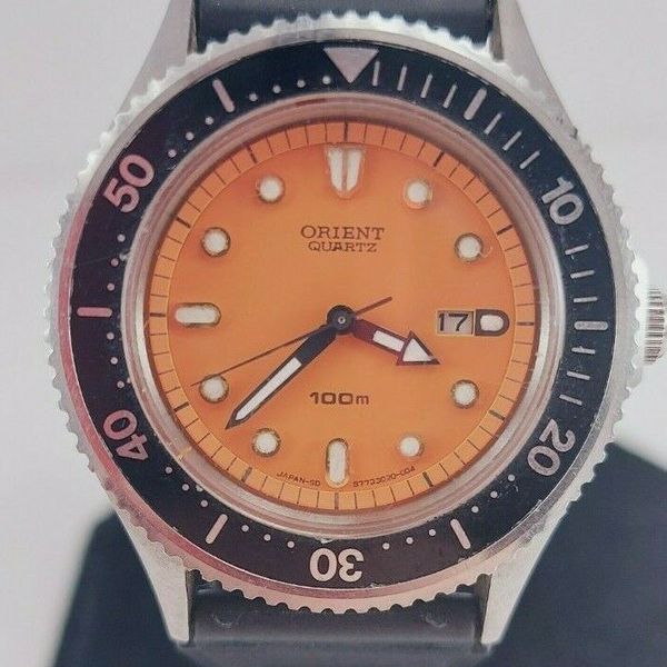 Orient Quartz Divers Watch / Rare Orange Dial | WatchCharts