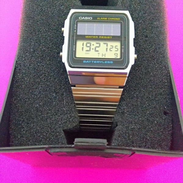 Vintage Casio AL-180 (3262) Batteryless SOLAR Mens WristWatch ...