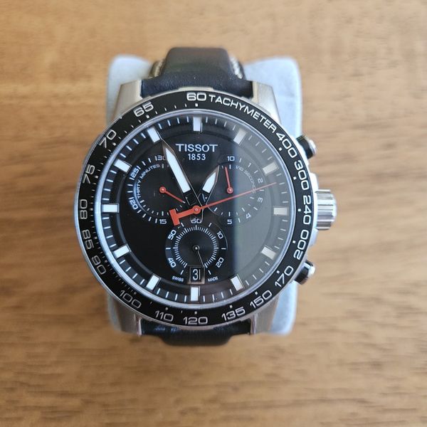 Tissot Supersport Chrono Black Leather Men's Watch T125617A NEEDS ...
