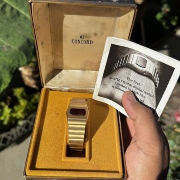 1975 Concord LED Digital Watch 27mm Complete W/Box & Insert ...