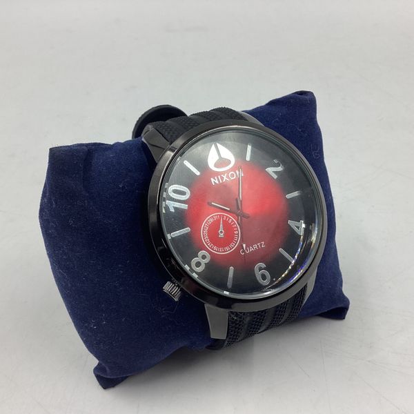 Nixon Quartz Watch with Red Face and Black Rubber Band (Works) (W1) NS ...