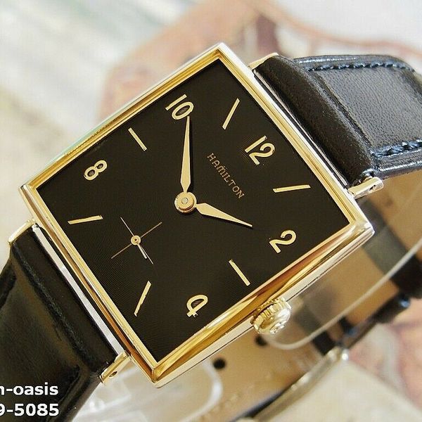1960's Vintage HAMILTON Square, Stunning Black Dial, Serviced with ...