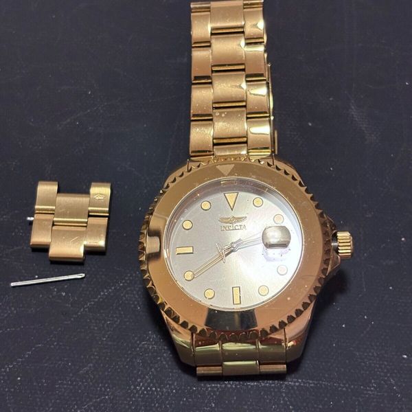 Invicta Gold Tone Dial & Metal Strap Wristwatch, Japanese Movt, Model ...