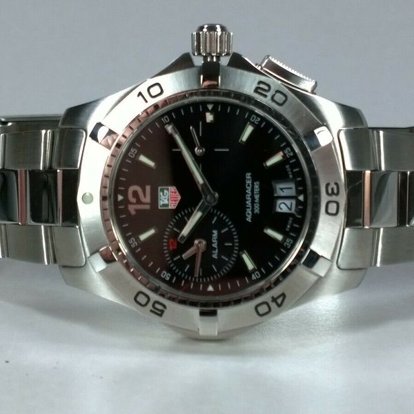 TAG Heuer AQUARACER Alarm Black Dial Gents Quartz Watch + Date Boxes & Books | WatchCharts ...