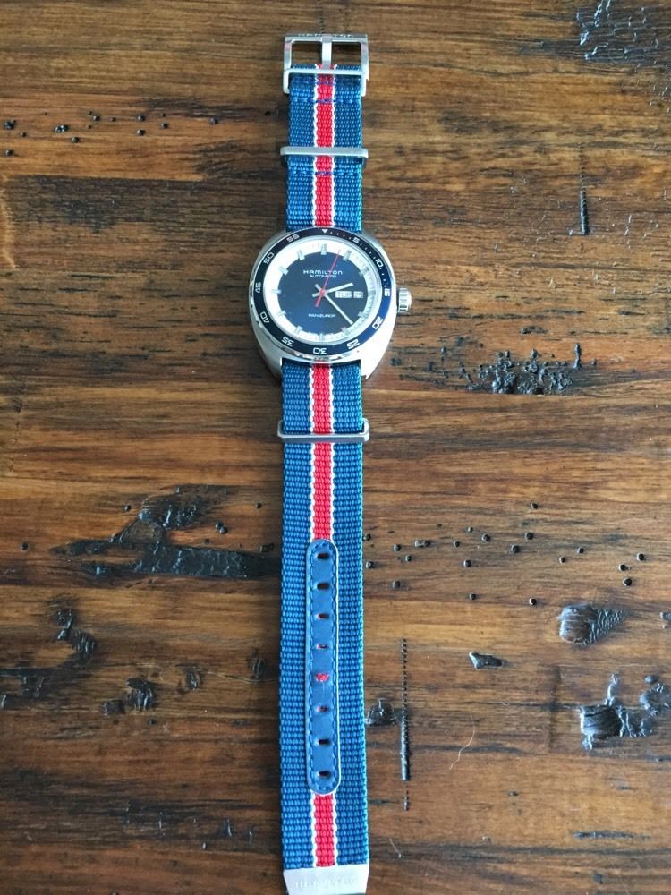 Hamilton Pan Europ H30 Blue Dial Automatic Day Date $800 | WatchCharts