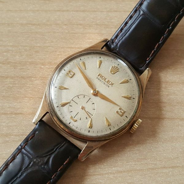 Gent's Vintage .375 9ct Gold Rolex Precision Manual Winding Wrist watch ...
