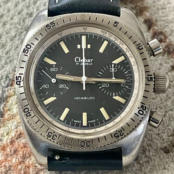 REDUCED: Vintage, CLEBAR Chronograph, Dive Bezel | WatchCharts Marketplace