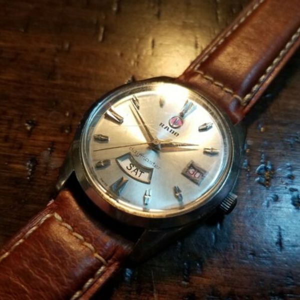 Vintage 1970's Rado Day Master Stainless Steel Automatic Men's Watch ...