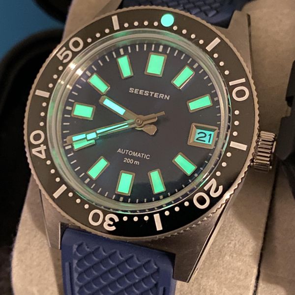 [WTS] blue 37mm Seestern 62mas homage with lumed pip | WatchCharts