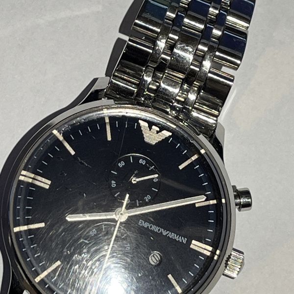 emporio armani ar1648 navy blue dial chronograph men's SLIGHT FAULT ...