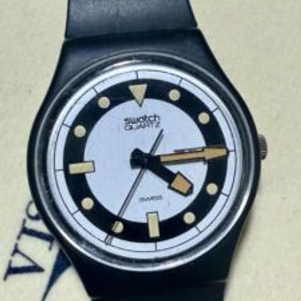 Rare Vtg 80s Original Swatch Classic 1987 Watch GB710 Bandos Diver Runs ...