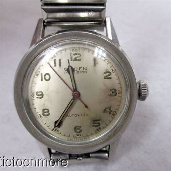 VINTAGE GRUEN PRECISION AUTOWIND VERI-THIN 460ss BUMPER AUTOMATIC WATCH ...