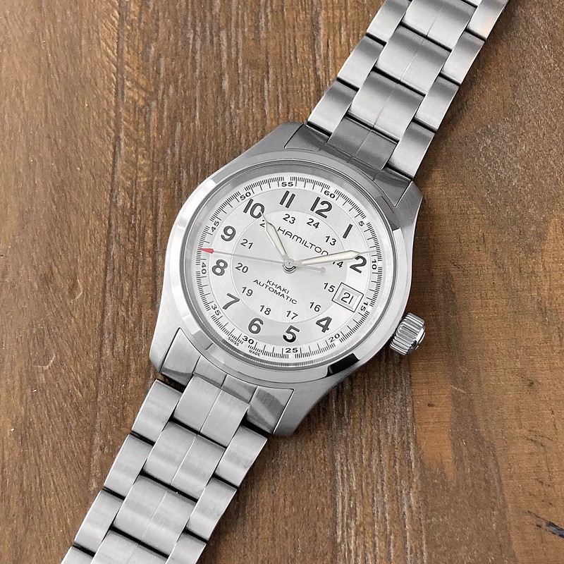 Hamilton Khaki Field Auto Silver Dial on Bracelet (w/ subtle mod ...