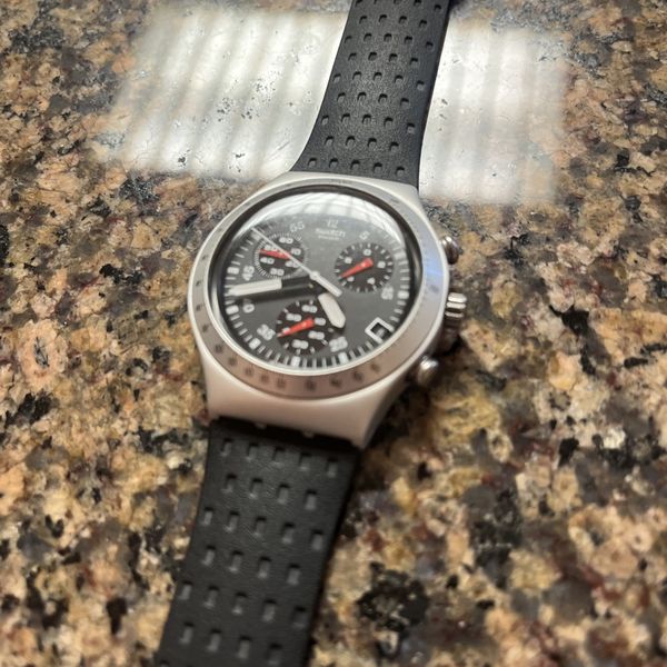 Swatch AG 2002 Irony Aluminum Chronograph Watch With Silicone Band New ...