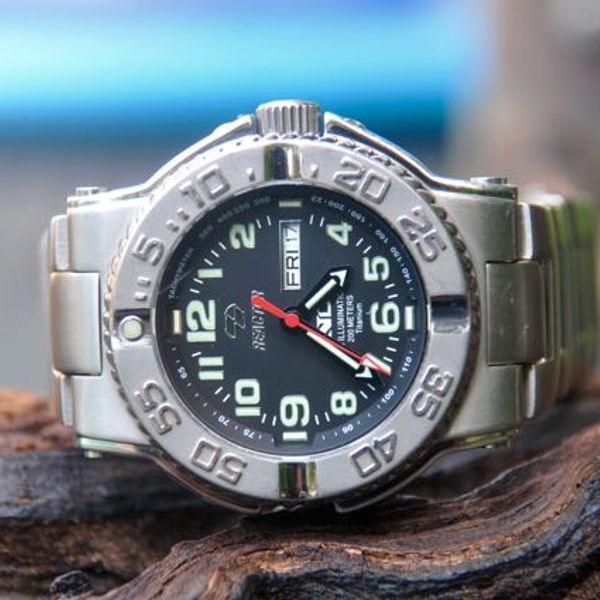 Reactor Never Dark Trident Titanium Dive Watch MB Microtec 10 year ...