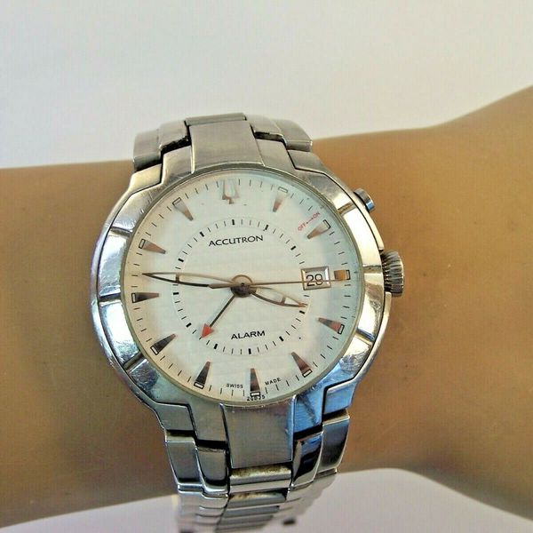 Bulova Accutron 26B35 Swiss Made Alarm Watch Watch,Stainless Steel, A3 ...