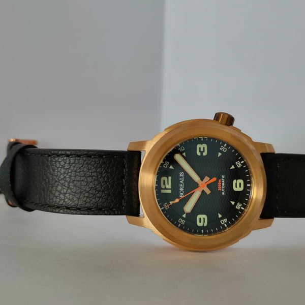 Borealis Batial Bronze CuSn8 Black Dial Automatic Diver Watch Miyota ...