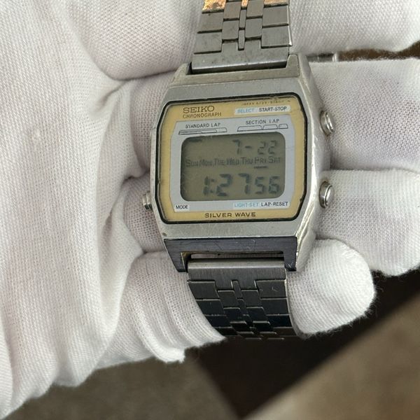 Rare Vintage Seiko Silver Wave A229-5020 Menâ s Digital Sports Watch ...