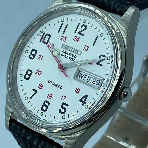 Seiko Railroad Approved Quartz Wrist Watch.Leather strap.NEVER WORN ...
