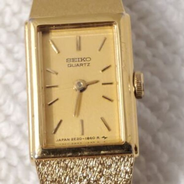 Vintage Seiko Women's Quartz Tank Watch Gold Tone One Jewel Base Metal S Steel | WatchCharts ...