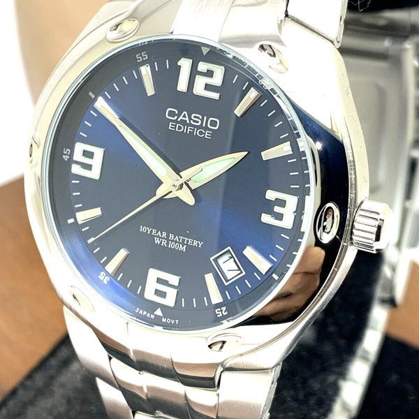 Casio Men's Watch EF-106D Edifice Quartz Blue Dial Silver Steel 2719 ...