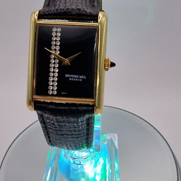 Raymond Weil Tank Vintage 1970's Mechanical Mid Size Gold Plated Watch ...