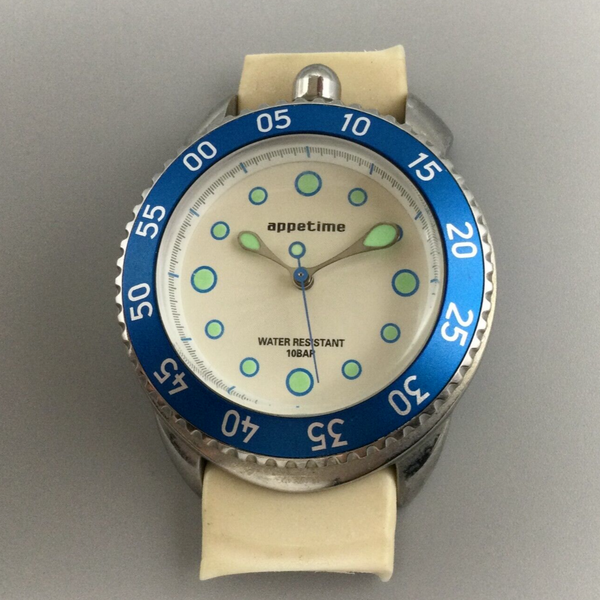 Appetime Watch Unisex 35mm White Round Dial Blue Bezel | WatchCharts ...