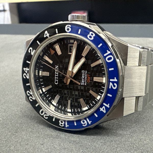 Citizen Series 8 GMT Automatic Black Dial Batman Bezel Men's Watch Pre ...