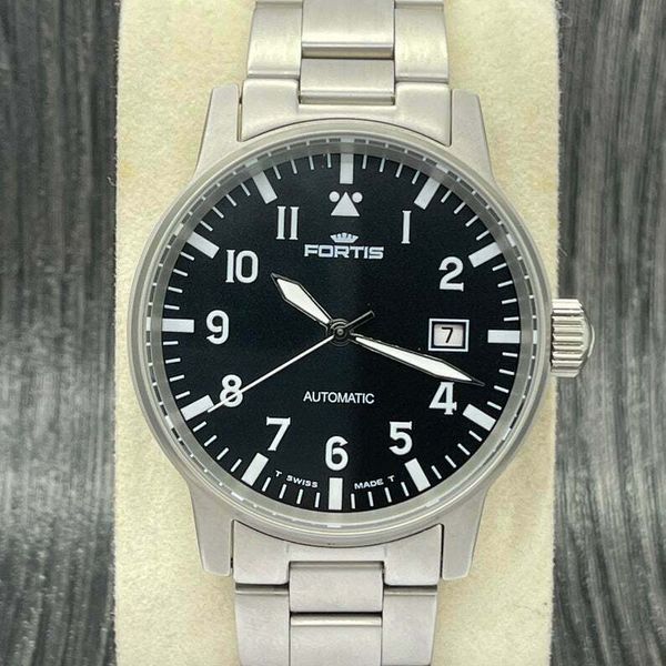 Vintage Fortis Flieger Pilot 25 Jewels Automatic Black Dial Men’s Watch ...