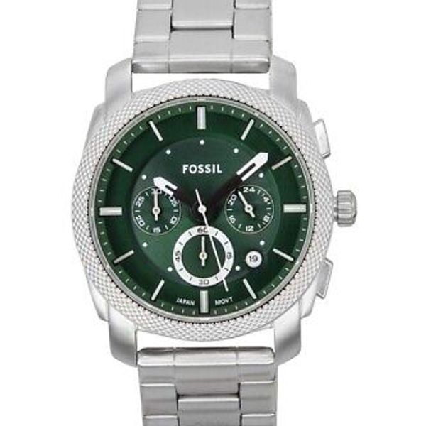 Fossil Machine Chronograph Stainless Steel Green Dial Quartz FS6079 Men ...