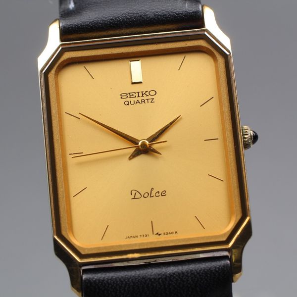 [N MINT]1985 Vintage SEIKO Dolce 7731-5210 Quartz Gold Dial Men Watch From JAPAN | WatchCharts ...