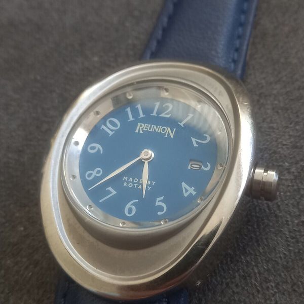 NEW . LADIES REUNION BY ROTARY, QUARTZ WATCH , BLUE DIAL, BLUE LEATHER ...